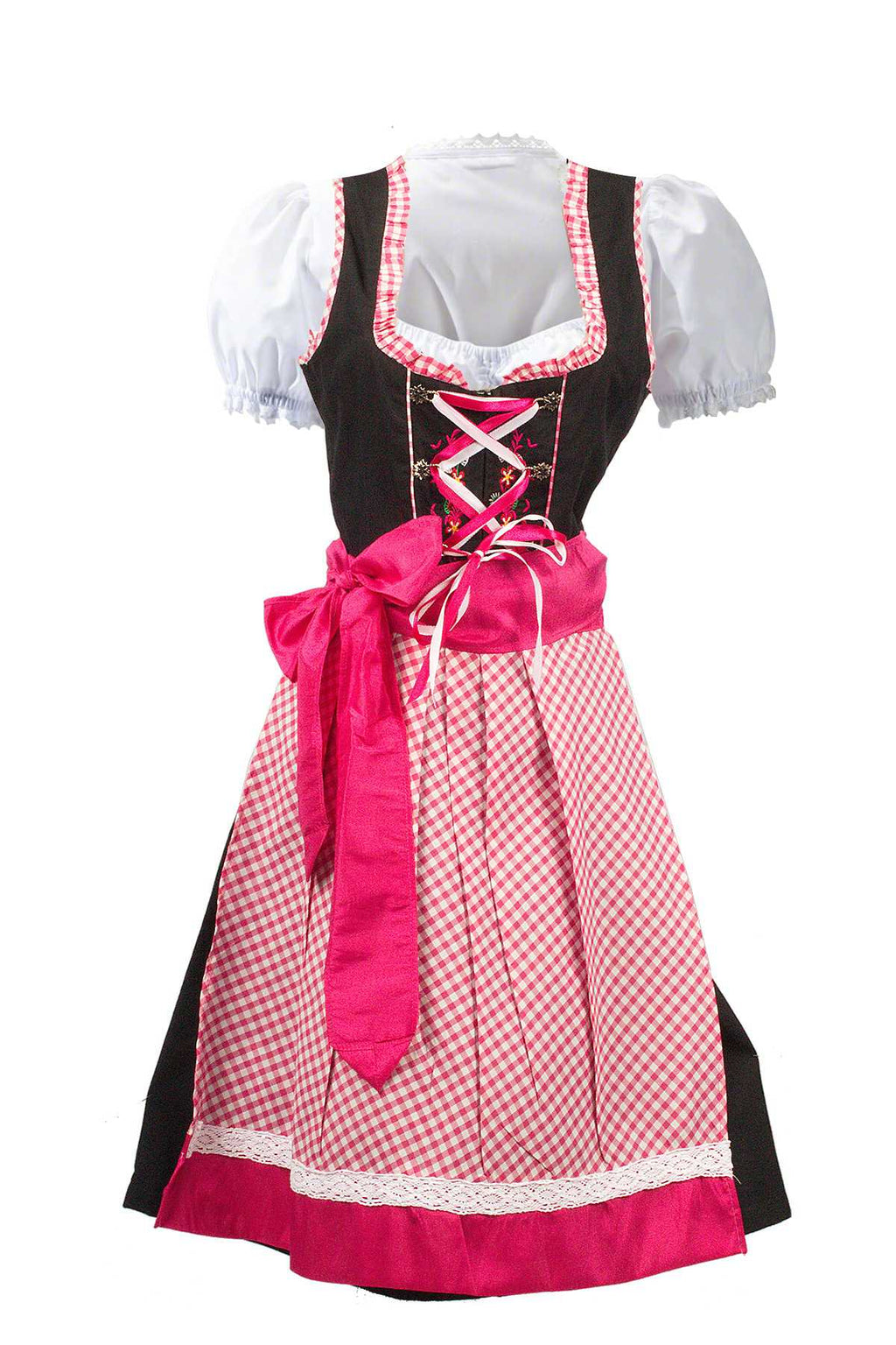 Amara's Noir Pink Dirndl Dress - Exquisite German Design – Oktoberfest Wear