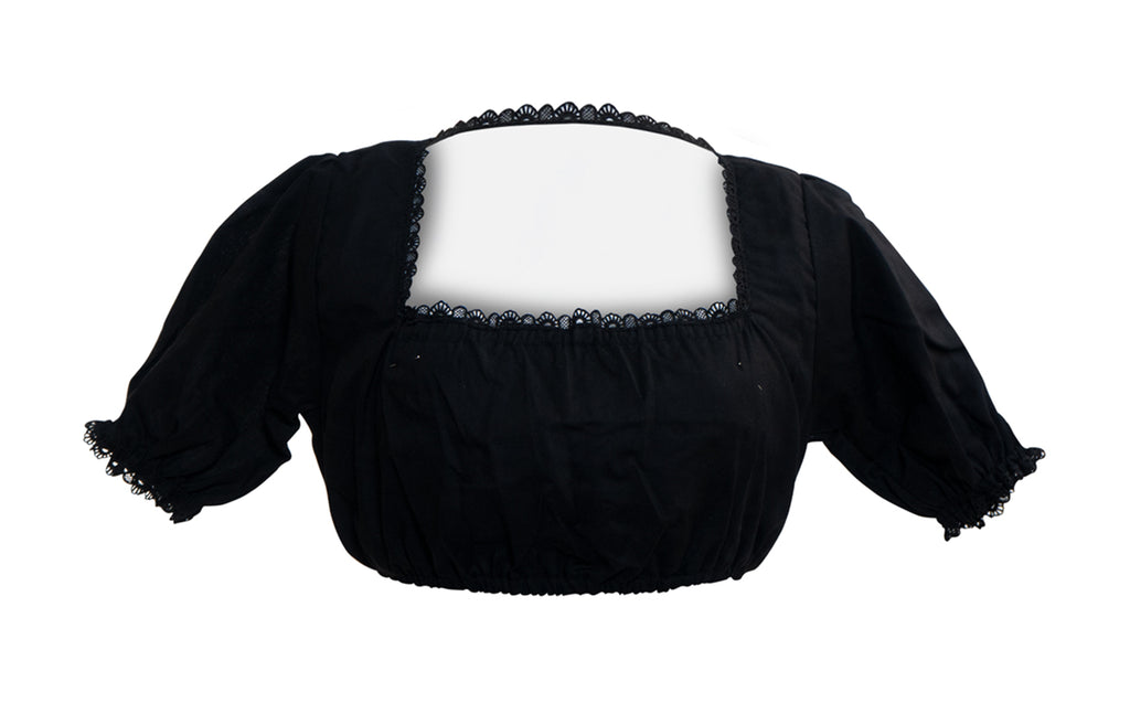 Sassy Gothic Black Dirndl Blouse – Oktoberfest Wear